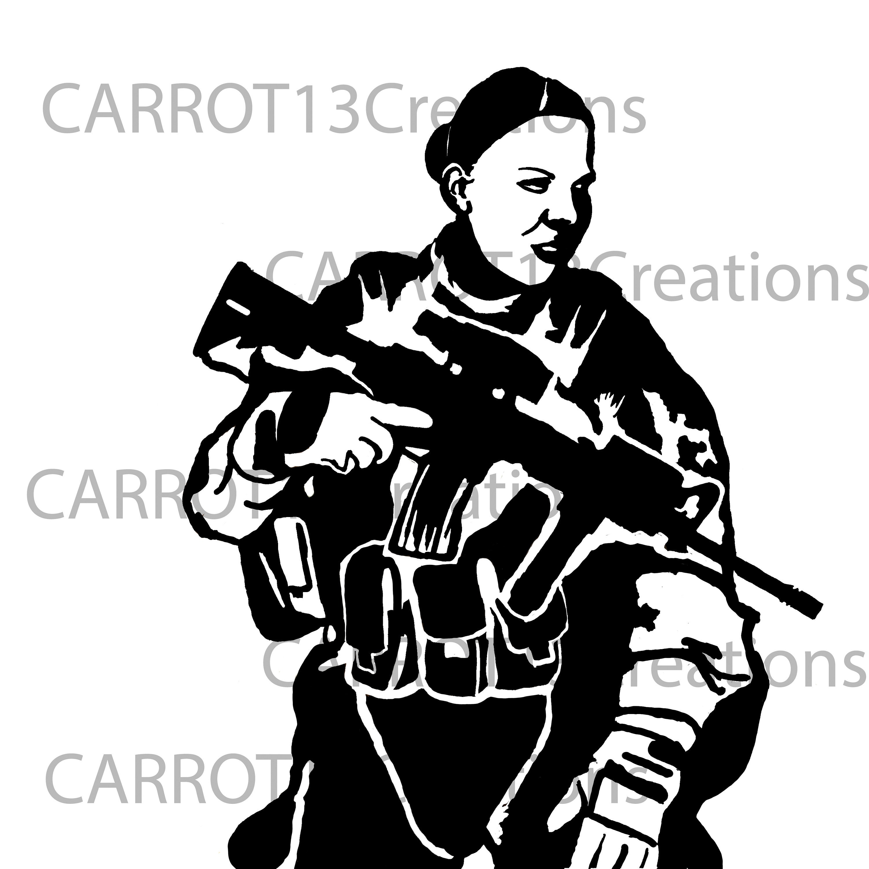 Female Army Silhouette