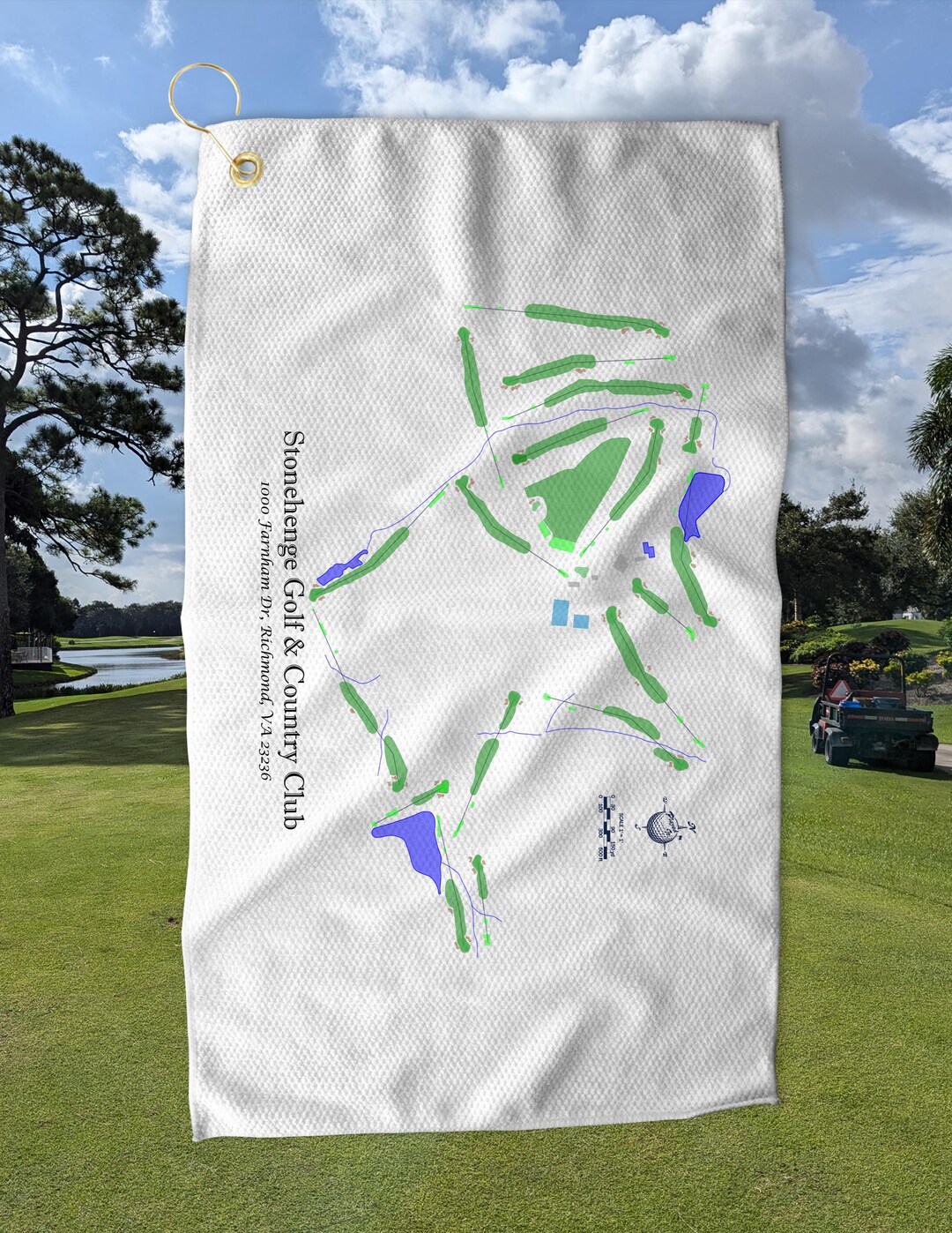 Stonehenge Golf Course Map Towel, Personalized Golf Gift - Etsy