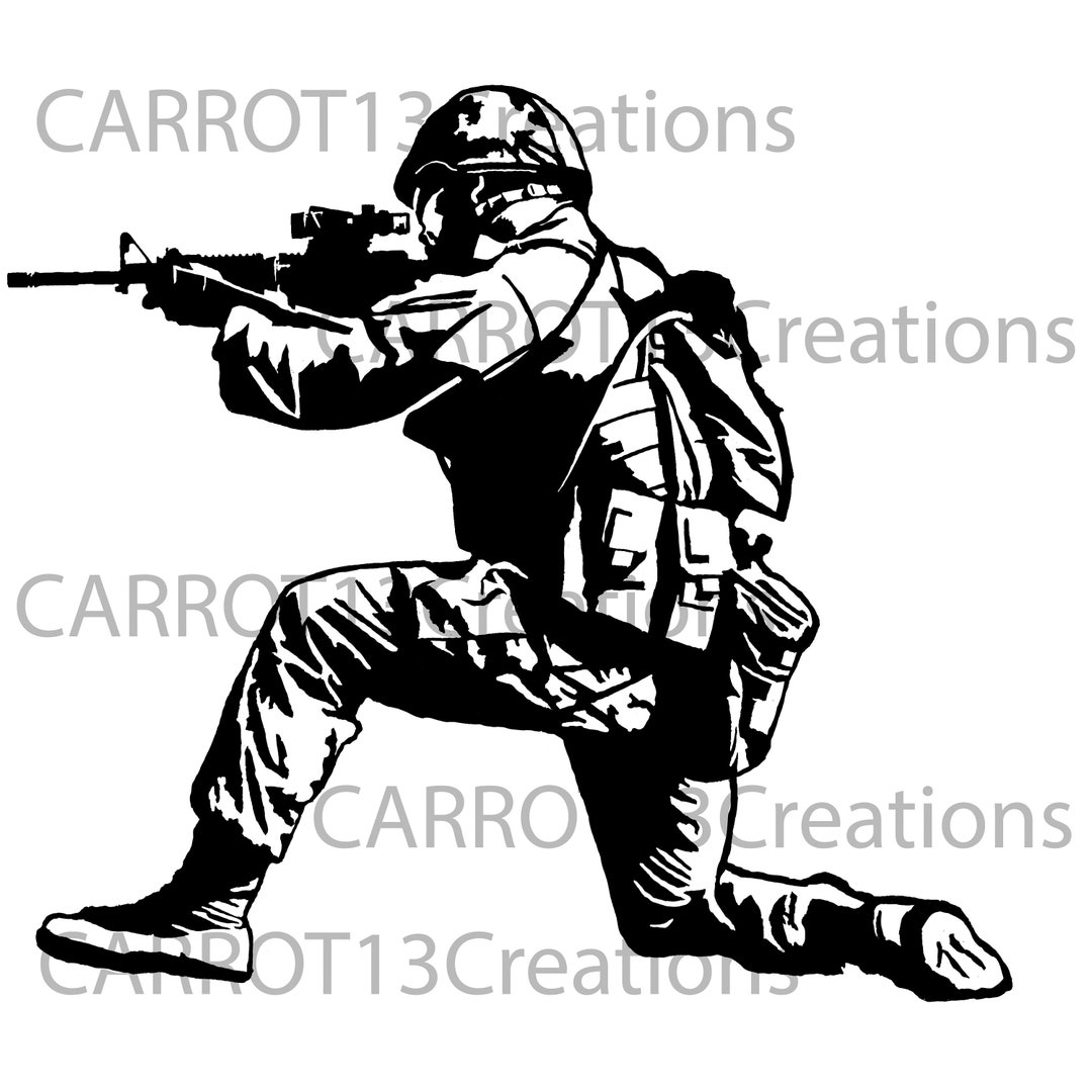Combat Shooting Position, Svg, Png, Jpg Files for Vinyl Decal, T-shirt ...