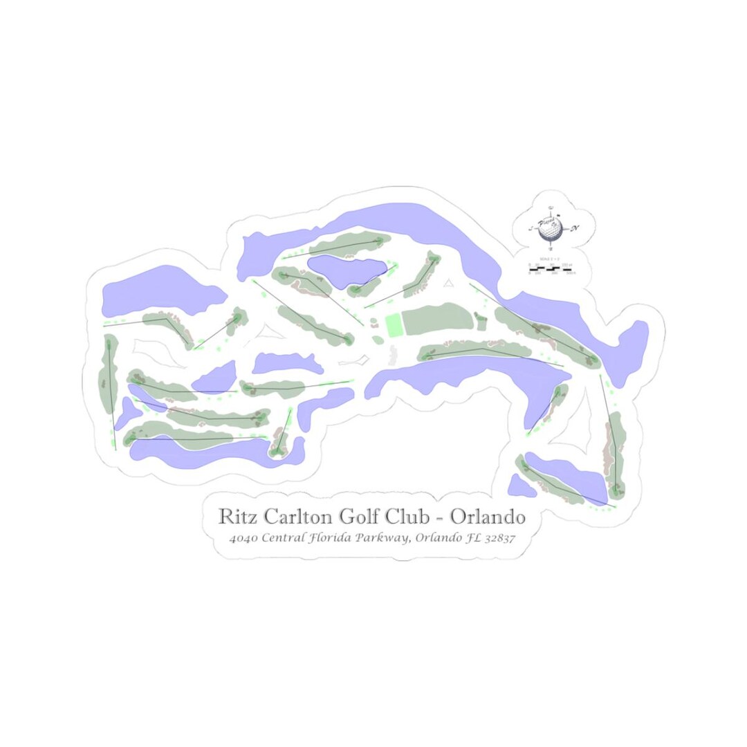 Ritz Carlton Orlando Golf Course Map Sticker - Golf Gift - Etsy