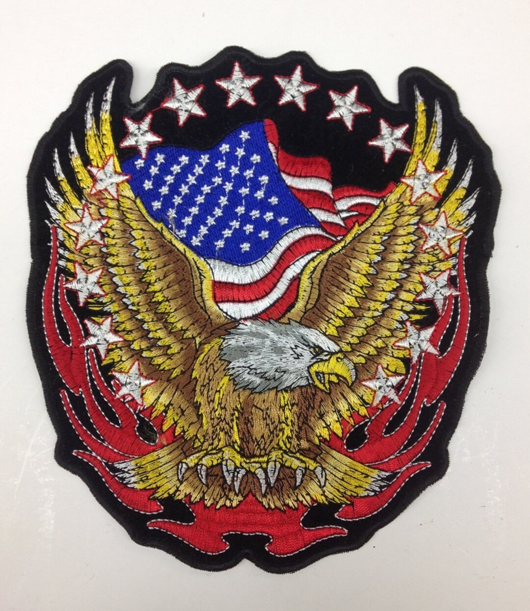 Biker Bald Eagle Patch Motorcycle USA Patriotic Americana Bald Eagle Bird Patches for Patched ...