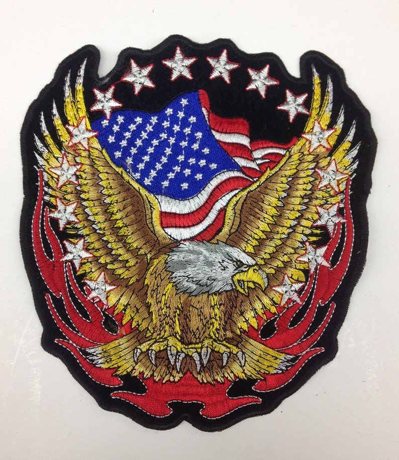 Biker bald eagle Patch motorcycle USA Patriotic Americana | Etsy