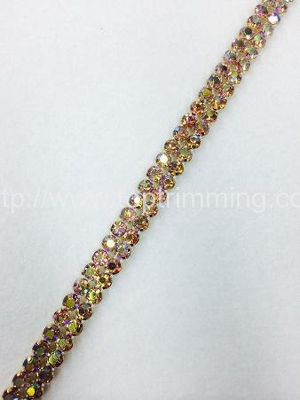 Rhinestone banding 2 line Gold setting | Etsy