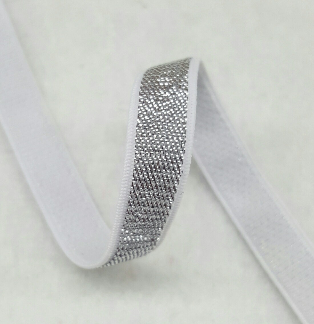 Strapcrafts 1/2 Inch Wide Soft Silver Glitter Elastic Bands by - Etsy