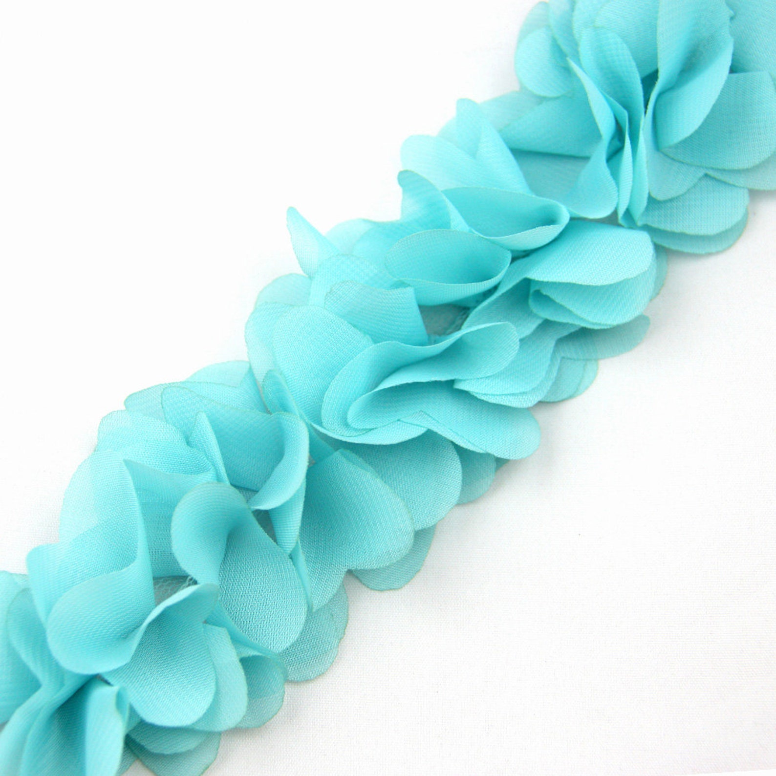 3D Flower Chiffon Floral Trim, Chair Sash, Wedding Decors, Bridal ...