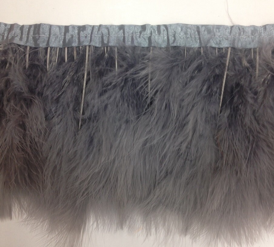Marabou Turkey Fluff Feather Fringe Trim 6"-7”long - Etsy