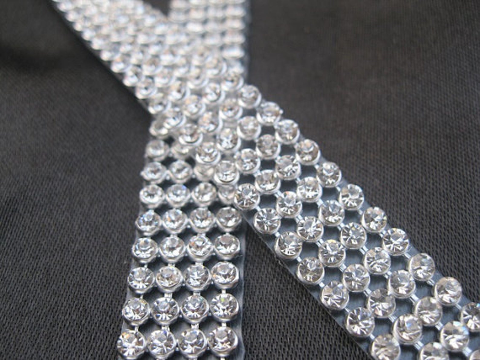 Gold Mesh Clear Chatons 10 Rows 3mm Crystal Ribbon Iron-on - Etsy