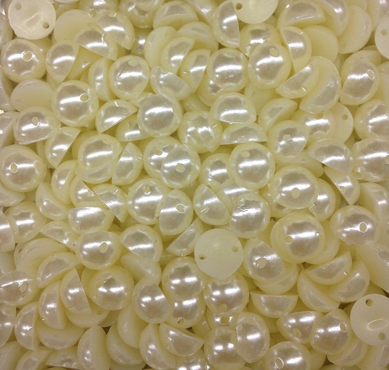Loose Flat Back Pearl 10mm With the Hole Selling per Bag (50 Grams ...
