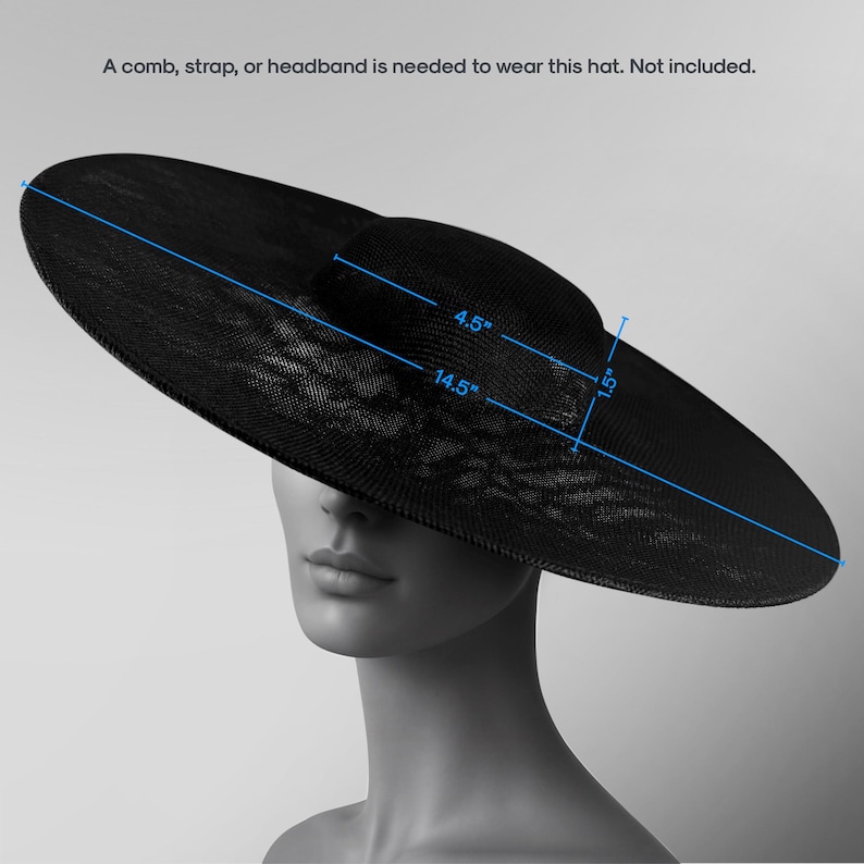 Large Buckram Boater Fascinator Hat Base – 14.5” Round DIY Millinery ...