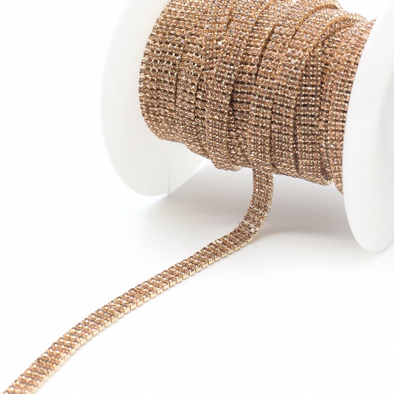 Premium Crystal Rhinestone Chain 3 Rows SS12 for Apparel and | Etsy