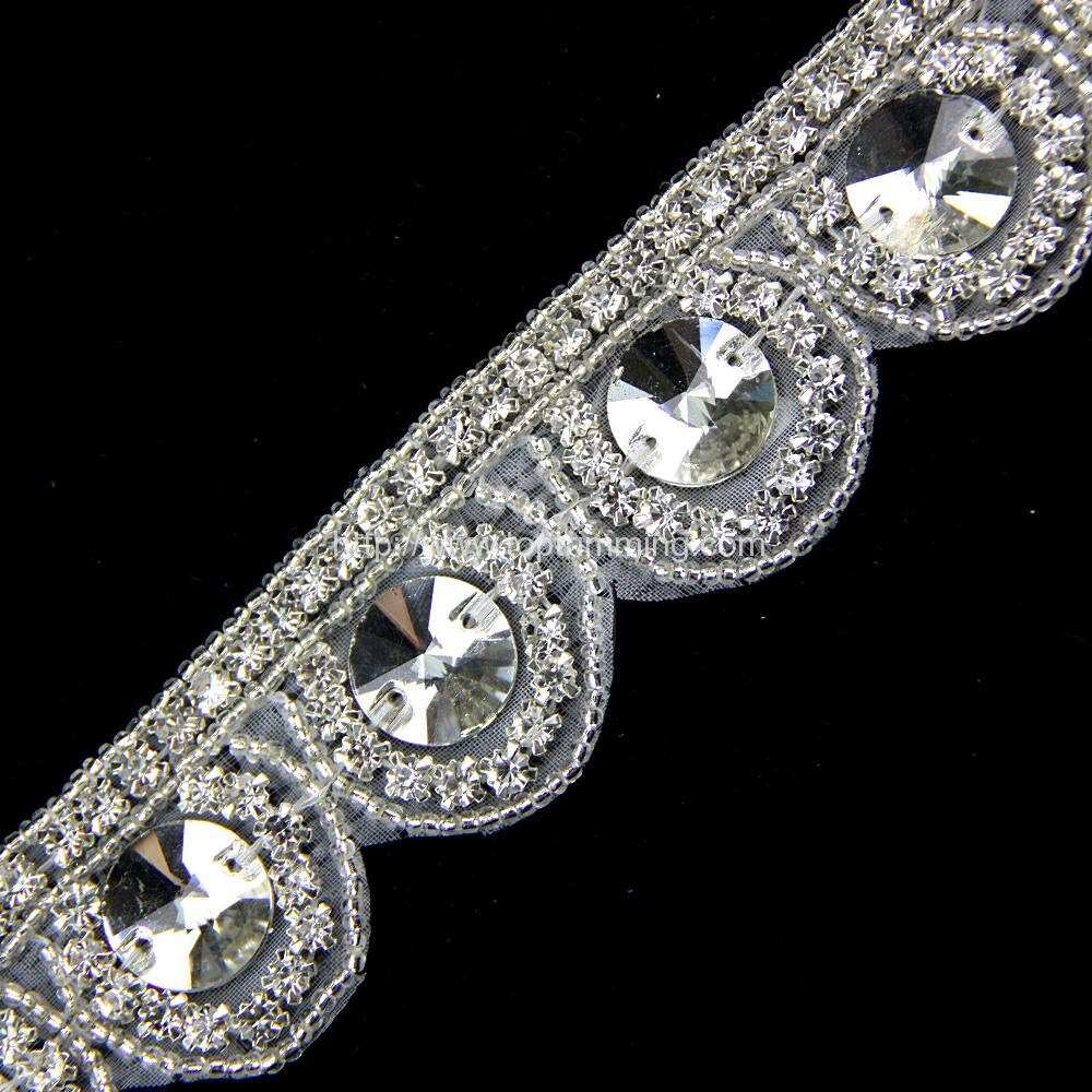 Rhinestone Trim With Crystal Circular Fringe Style DIY - Etsy