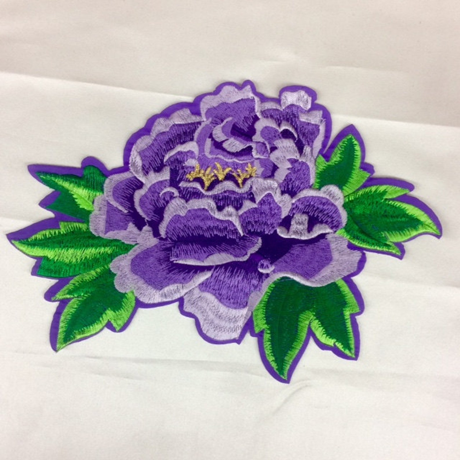 Extra Large Flower Embroidered Flower Leaf Patch Orange and - Etsy