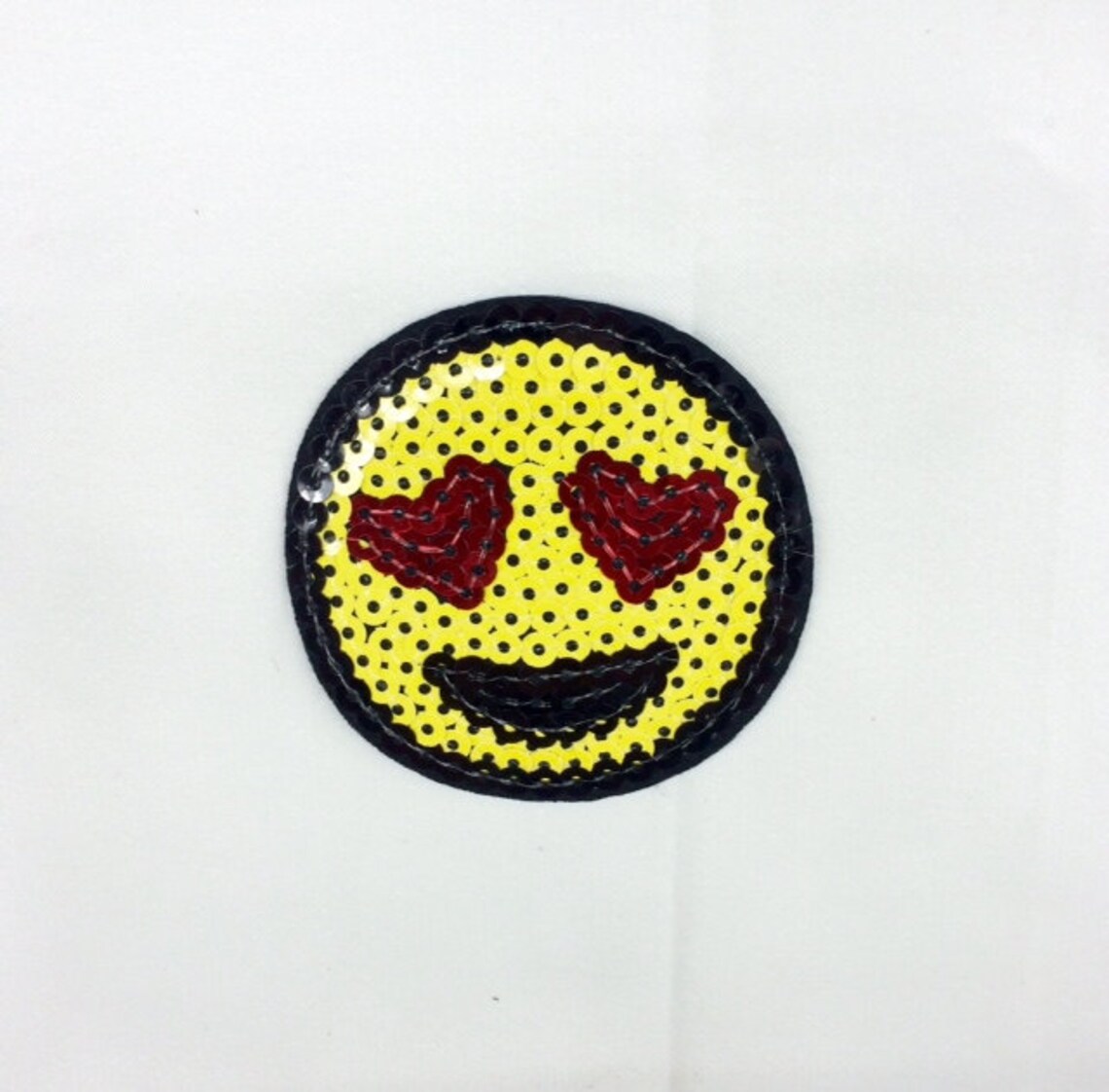 Smiley Face Sequin Patch Iron on Patch for Jacket.price per | Etsy
