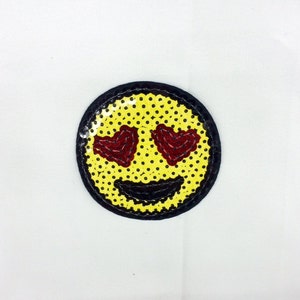 Smiley Face Sequin Patch Iron on Patch for Jacket.price per 3pcs - Etsy