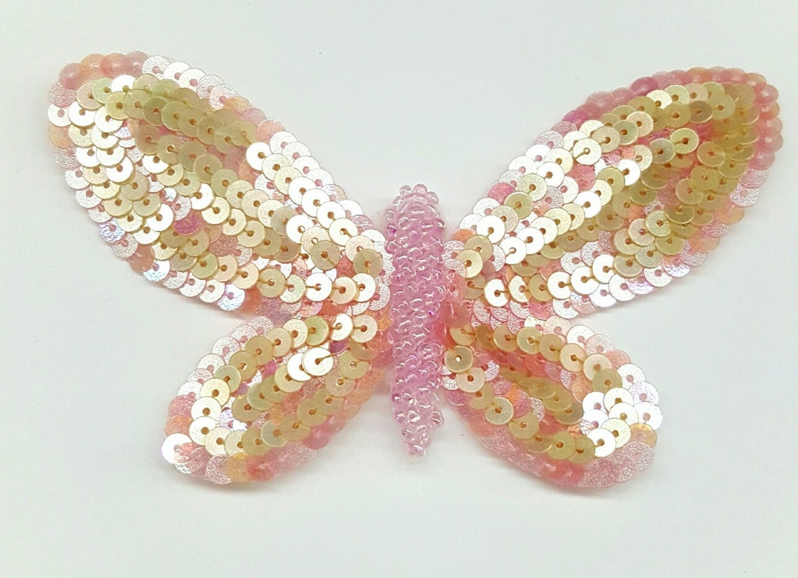4pcs/pack Butterfly Insect Sequin & Seed Beads Sew on Applique Patch - Etsy