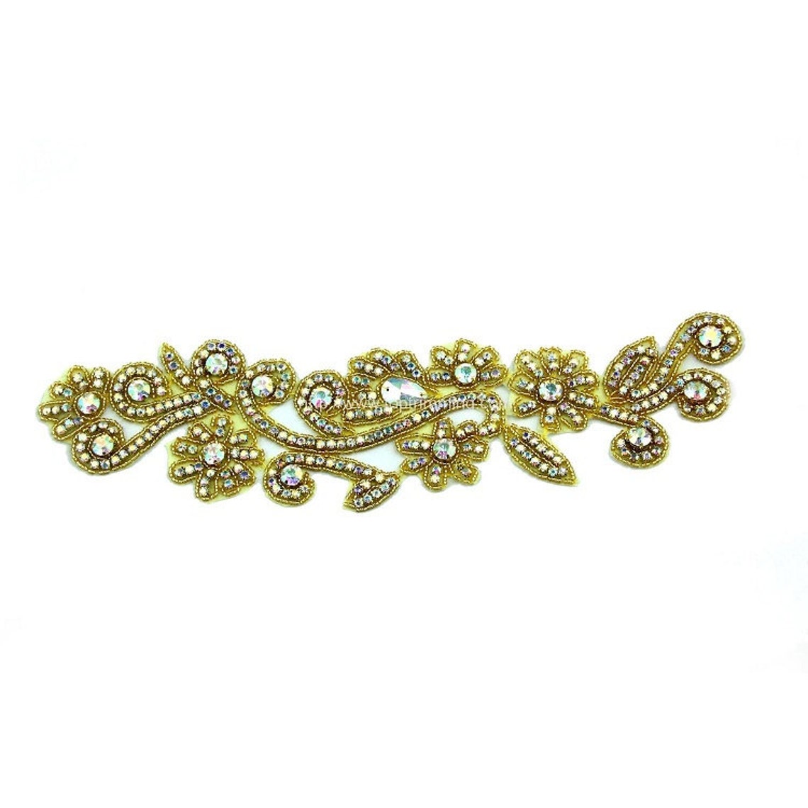 Rhinestone Appliques Two Sided Floral Pattern Crystal AB - Etsy