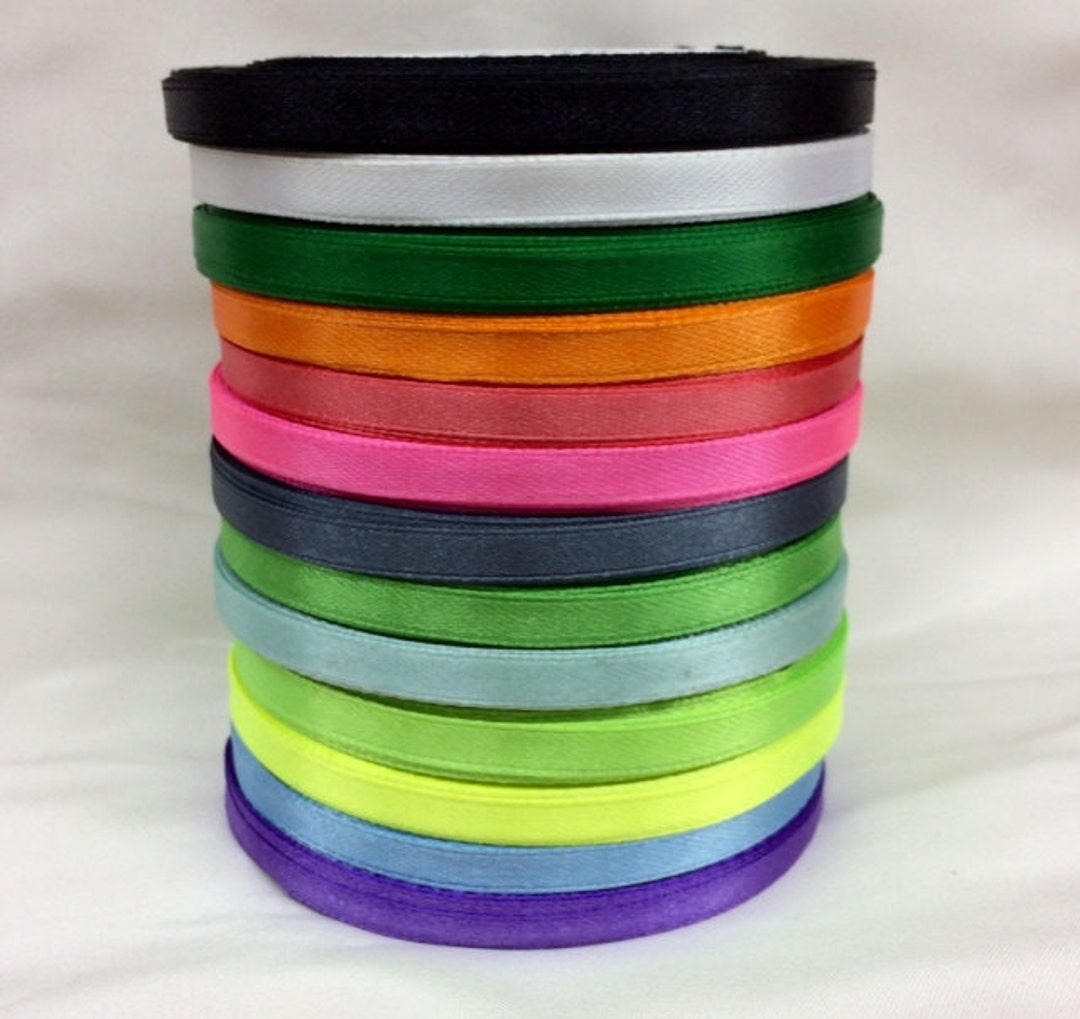 1/4" Wide Single Face Satin Ribbon Available in 13 Colors Selling per ...