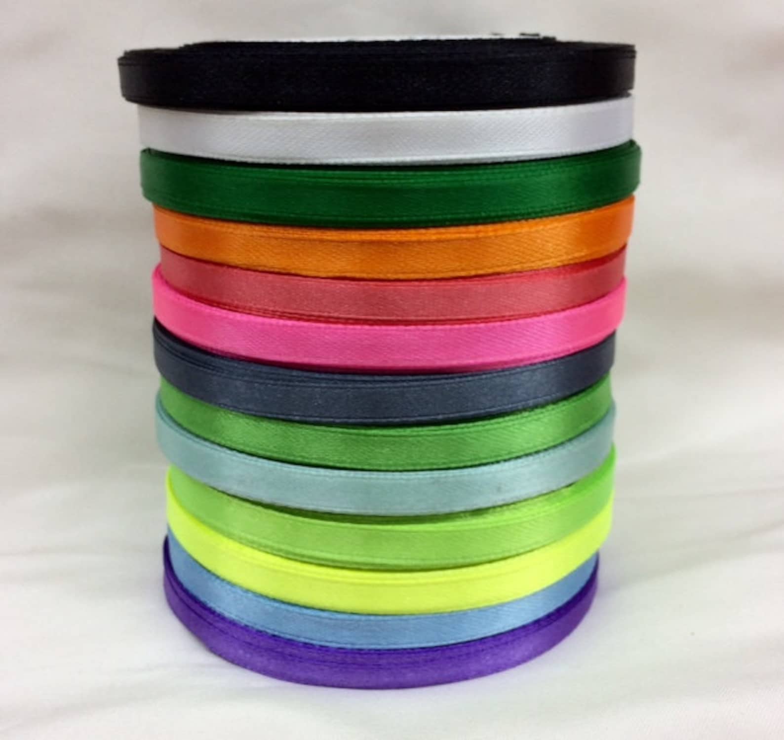 1/4 Wide Single Face Satin Ribbon Available in 13 Colors | Etsy