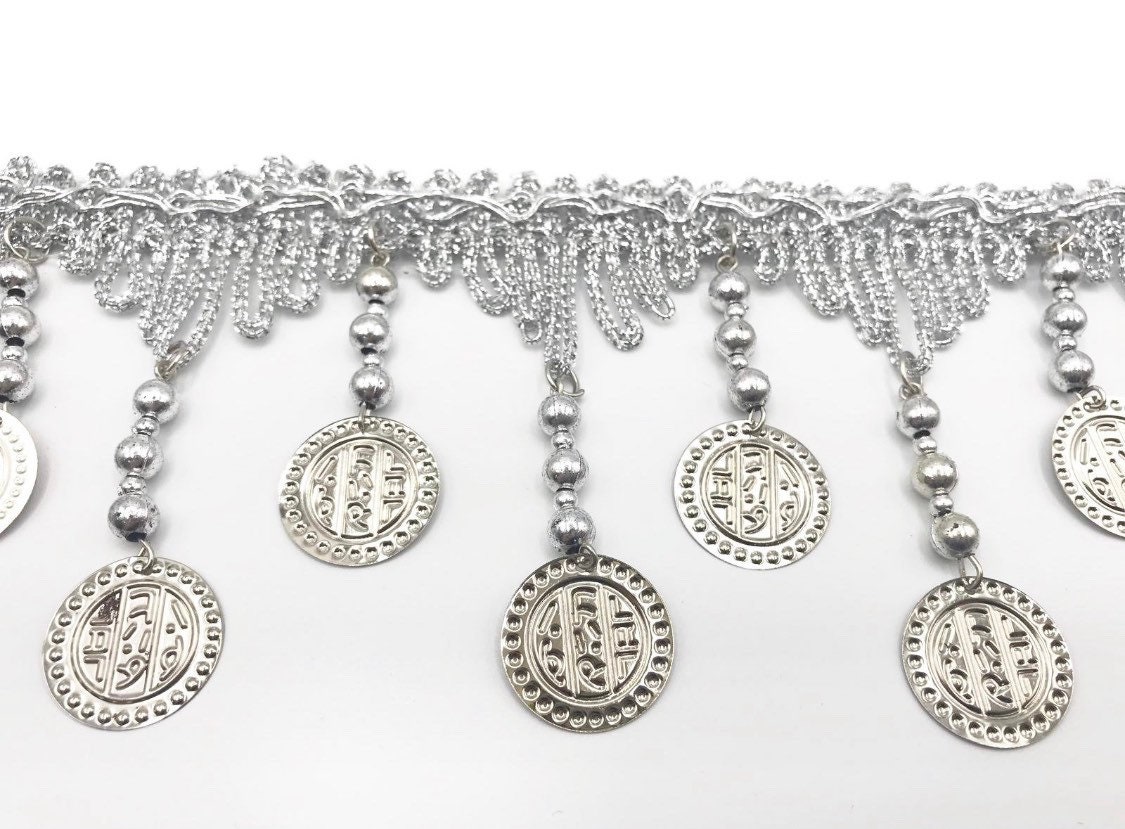 Metal Coin Fringe Trim Sold by Yard 36 Inches - Etsy