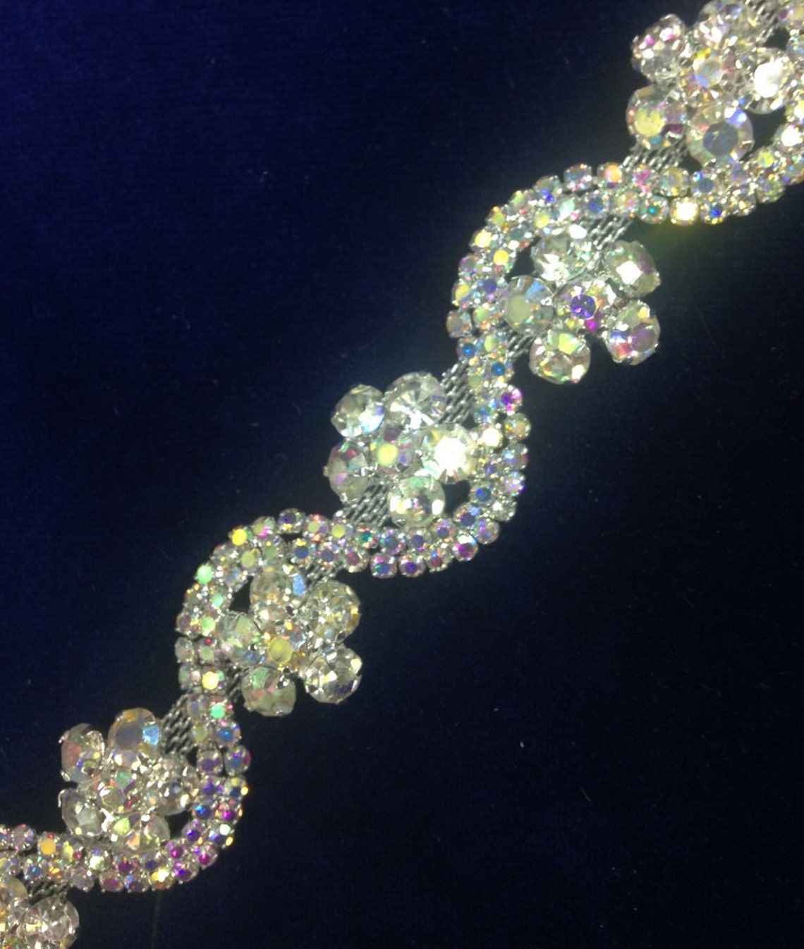 Rhinestone Crystal AB Chain in Circular Pattern - Etsy