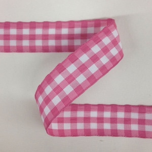 3/4'' Inch Pink and White Checkered Ribbon, Cotton Ribbon Selling per ...