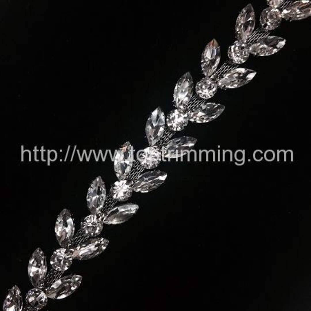 Rhinestones Crystal Leaf Shaped Trim 1"wide .(selling per Yard) - Etsy