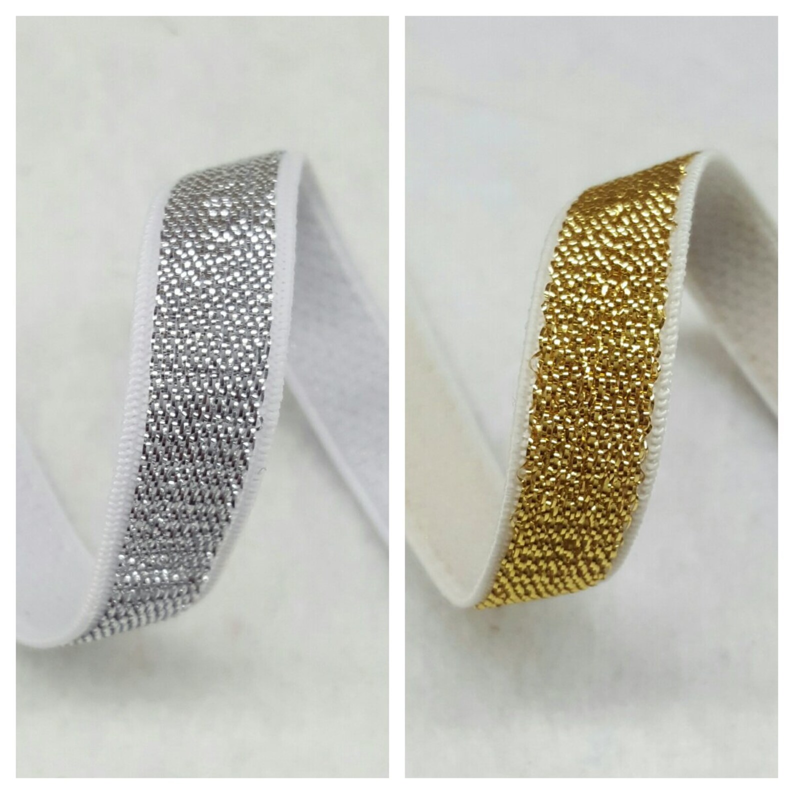Strapcrafts 3/8 Inch Wide Soft Gold and Silver Glitter Elastic - Etsy