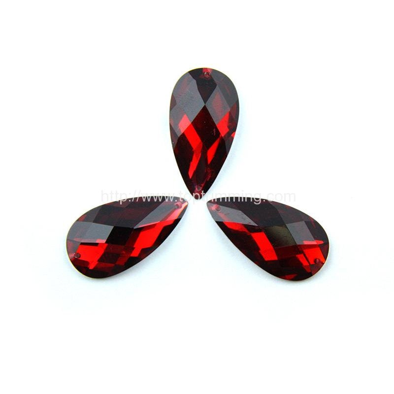 Crystal Light Siam Tear Drop Resin Stone Sew on or Glue on | Etsy