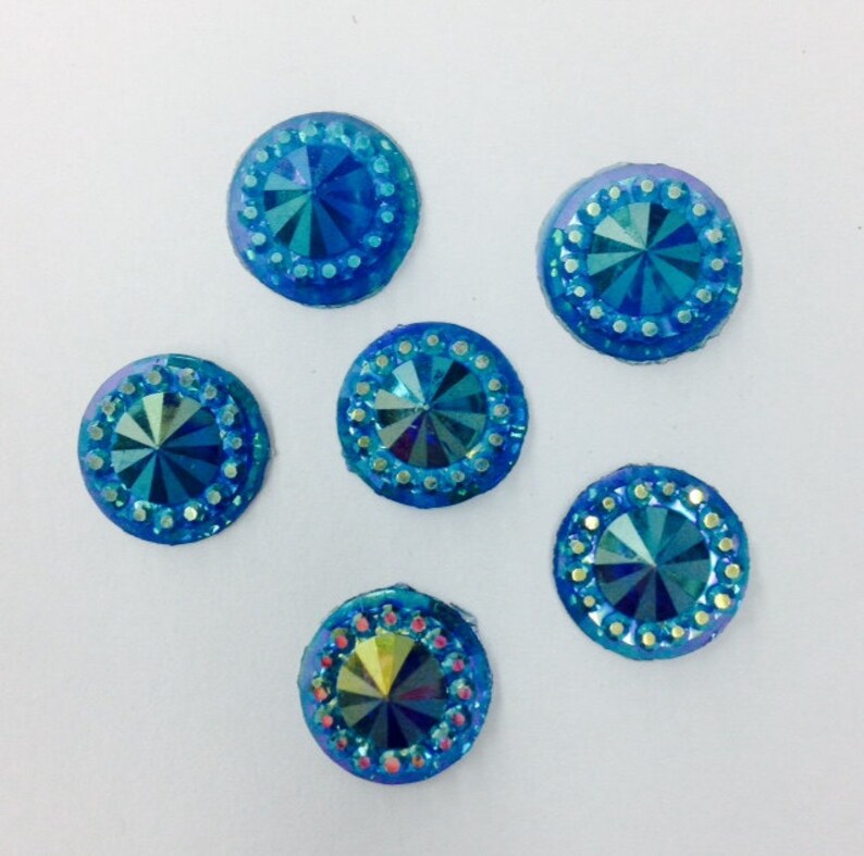 Crystal AB Flat Back Pointed Round Shape Resin Stone Glue on | Etsy