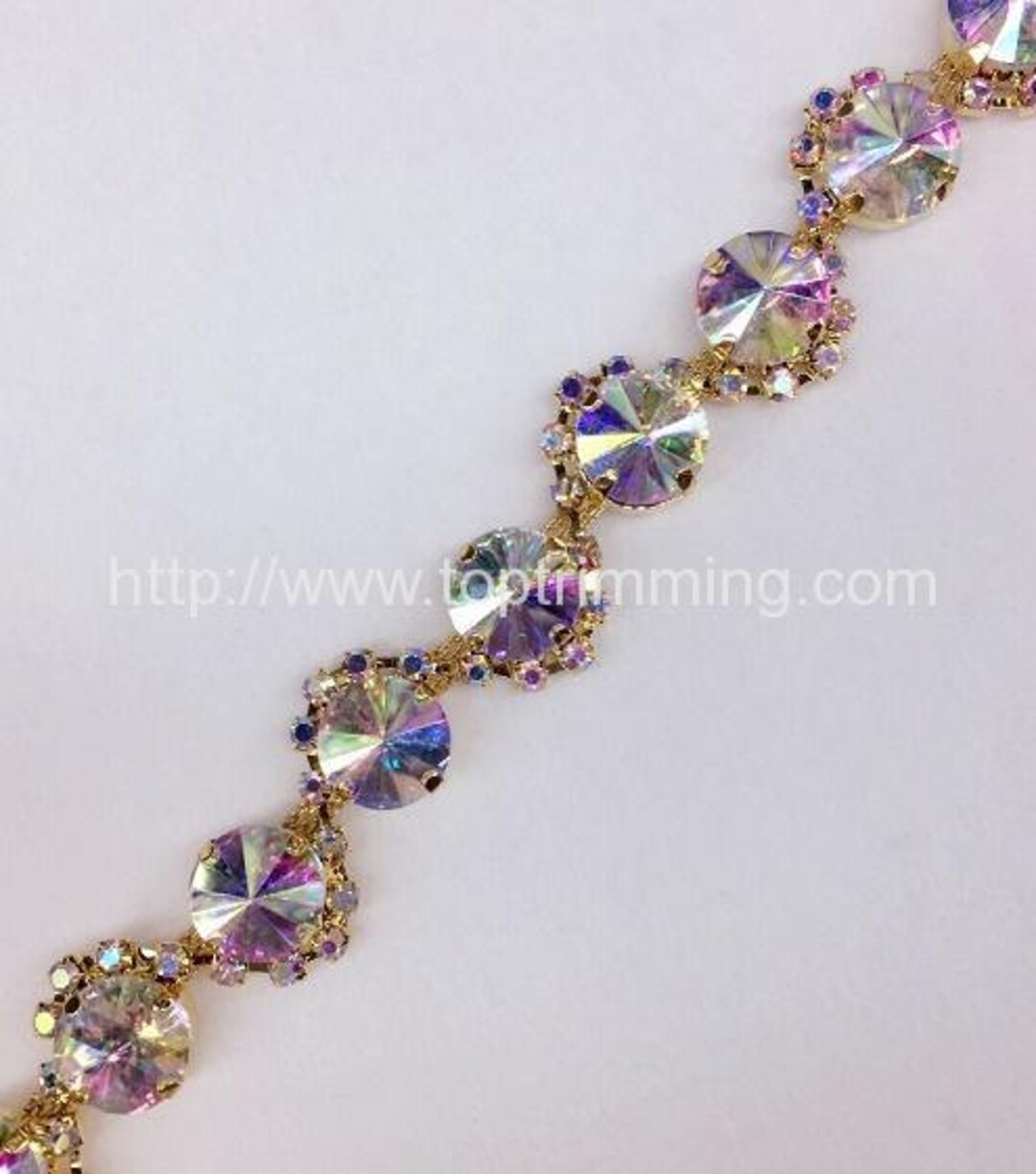 Rhinestone Trim, Crystal AB in Centre - Etsy