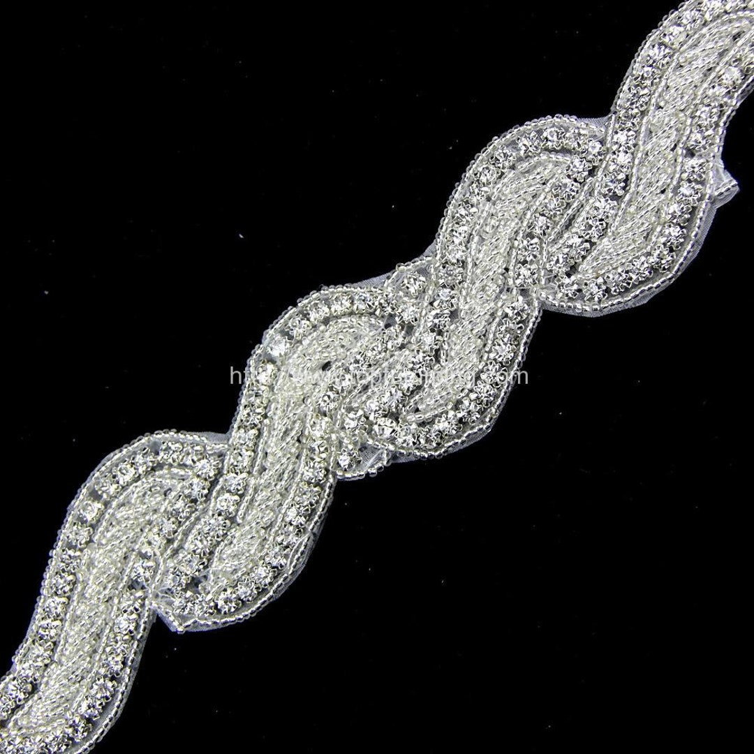 Rhinestone and Crystal Trim, Beaded in the Center, Wedding Accessories ...