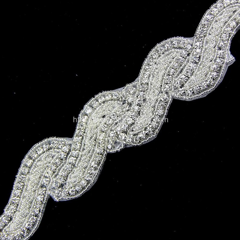 Rhinestone and Crystal Trim Beaded in the Center Wedding - Etsy