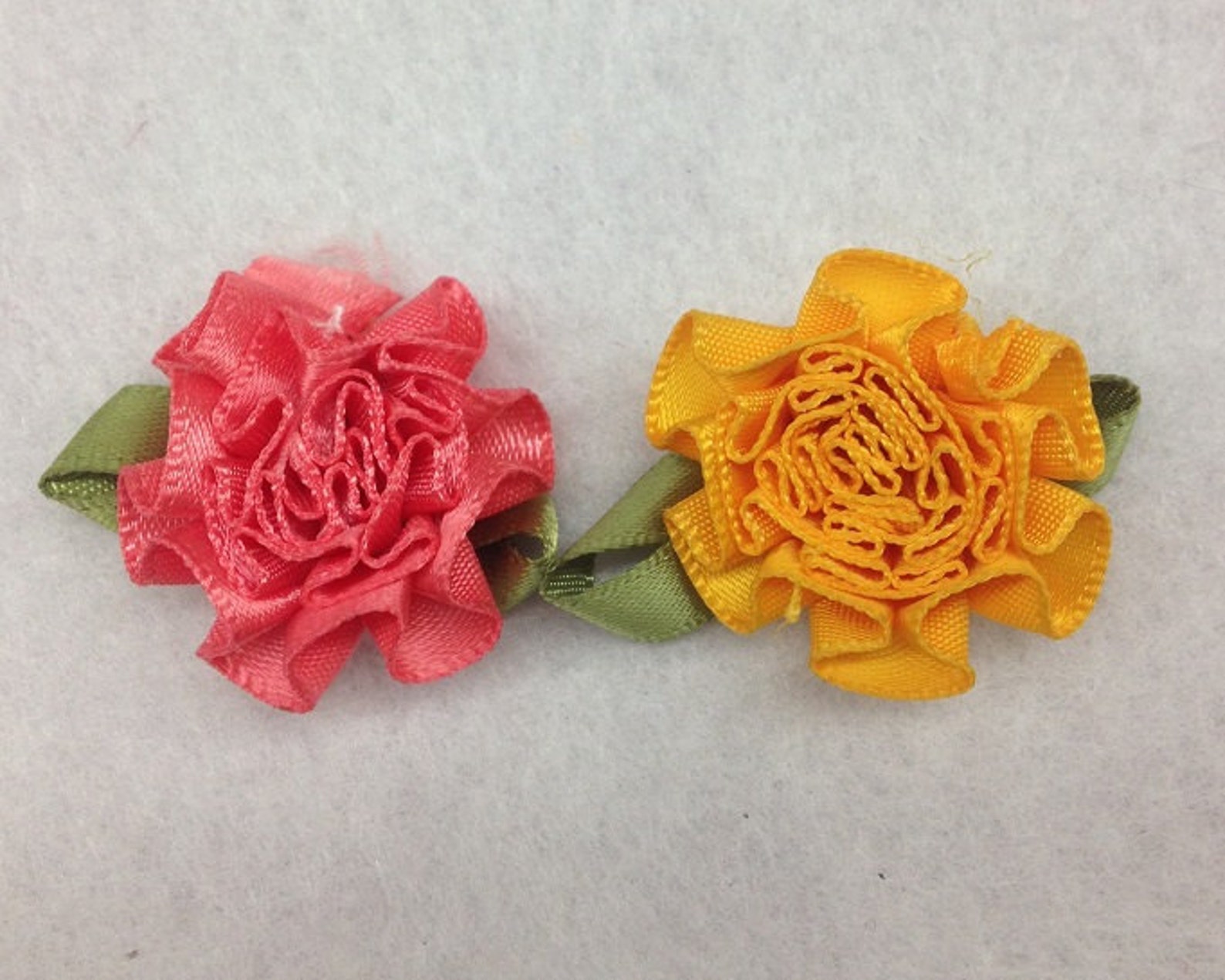 30 Pieces Fancy Mini Ruffer Flower Heads for DIY Craft Rossete for ...