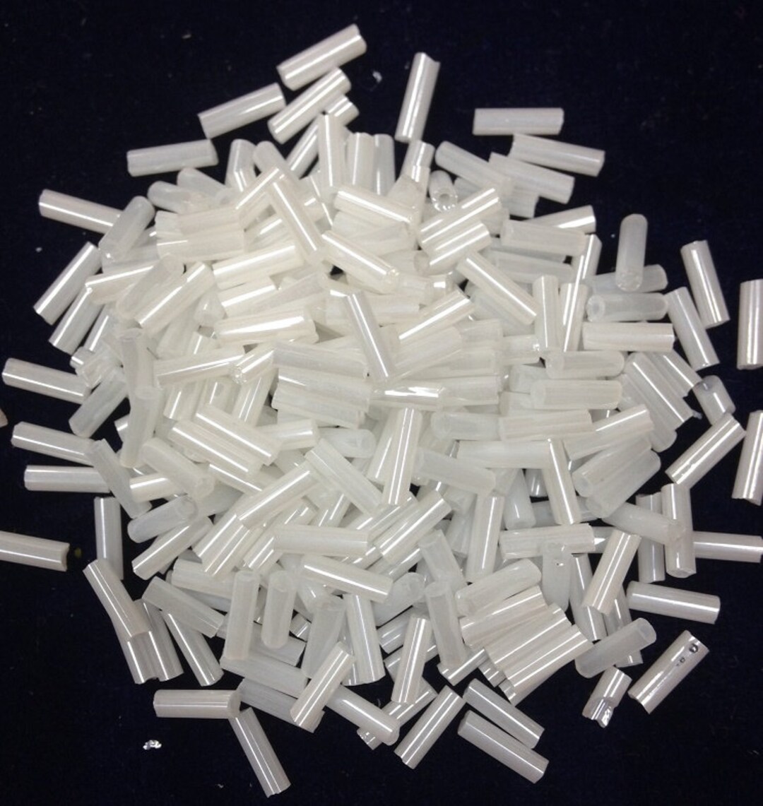 BUGLE SEED BEADS Tube 11/0 6mm or 3mm Long Pearl Pearl White - Etsy