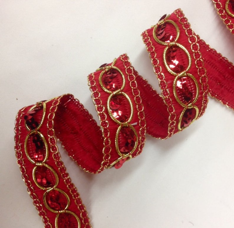 10 Yardsbeautifull Fancy Sequin Trim With Metallic Cord - Etsy