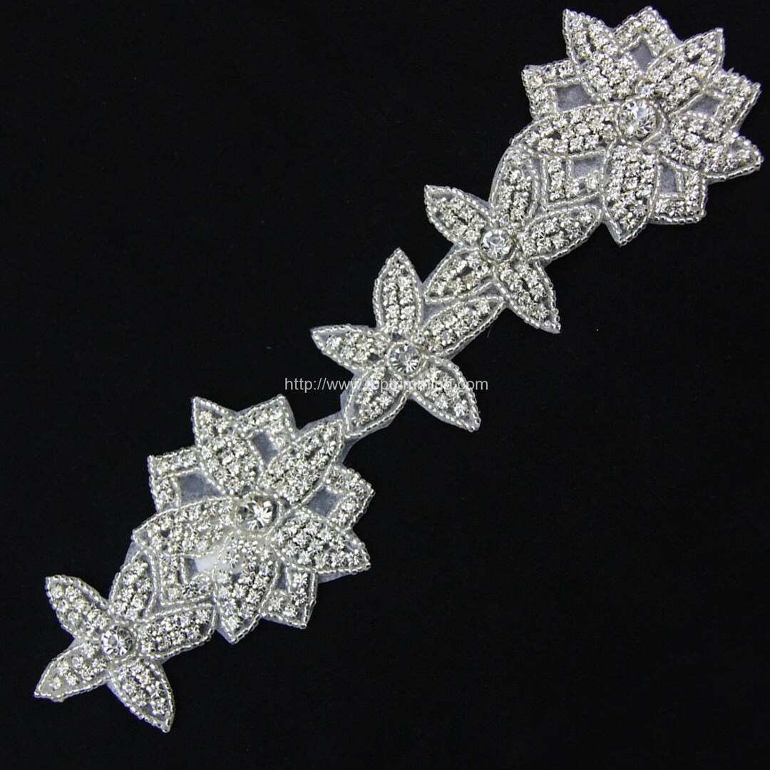 Crystal/silver Rhinestone Trimming Sew on or Iron On - Etsy