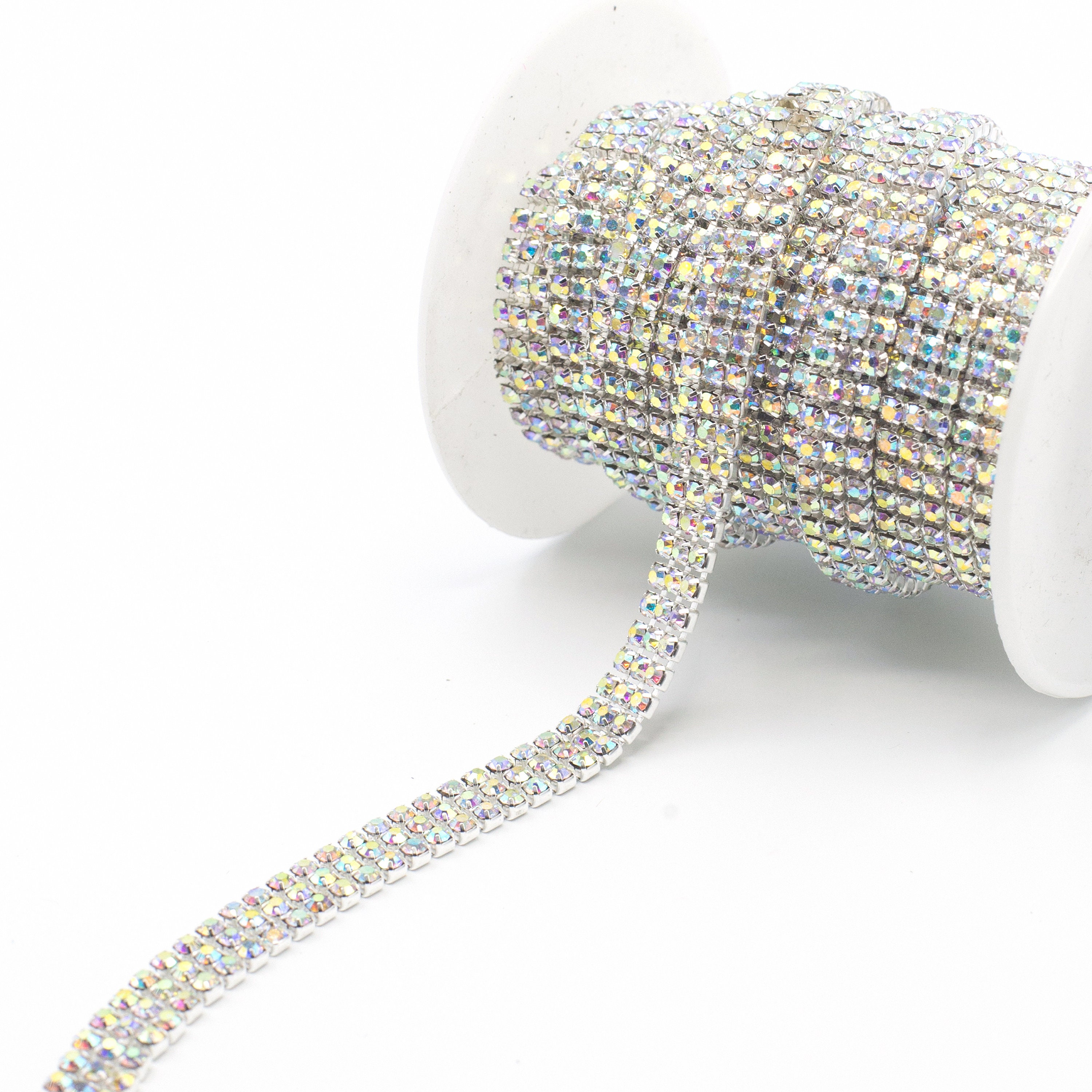 Premium Crystal Rhinestone Chain 3 Rows SS12 for Apparel and Jewelry ...