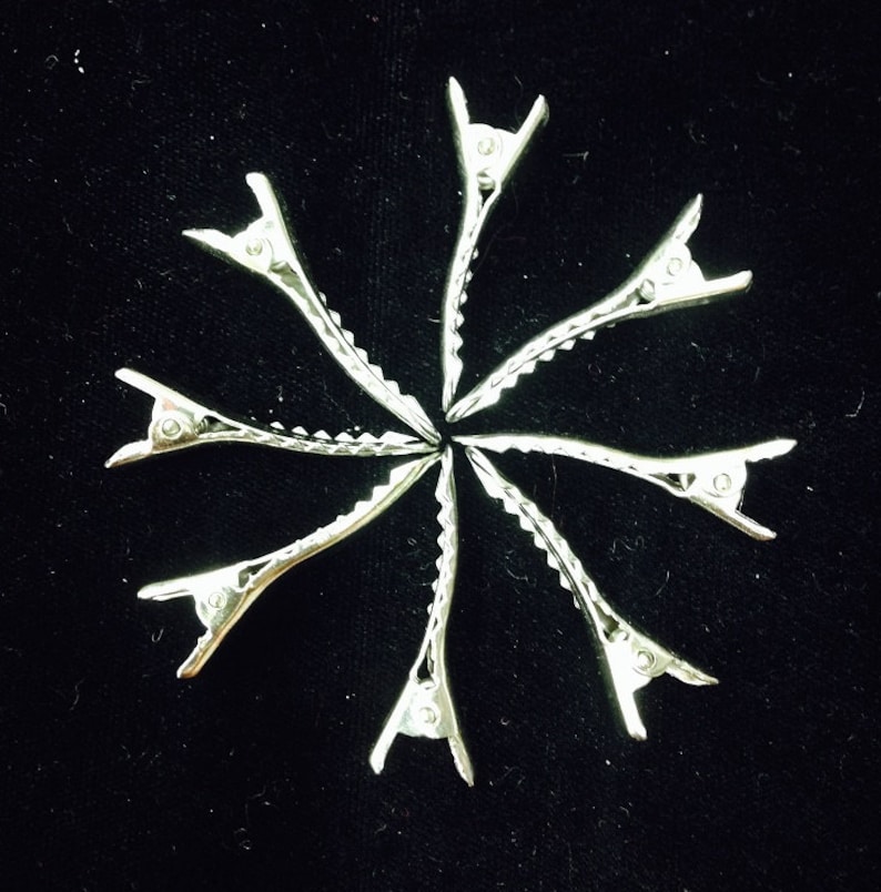 Mini Alligator Hair Clips With Teeth in Silver Metal Tone. - Etsy