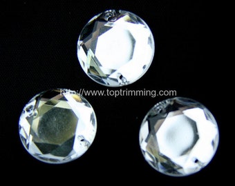 Crystal AB Flat Back Pointed Round Shape Resin Stone Glue on | Etsy