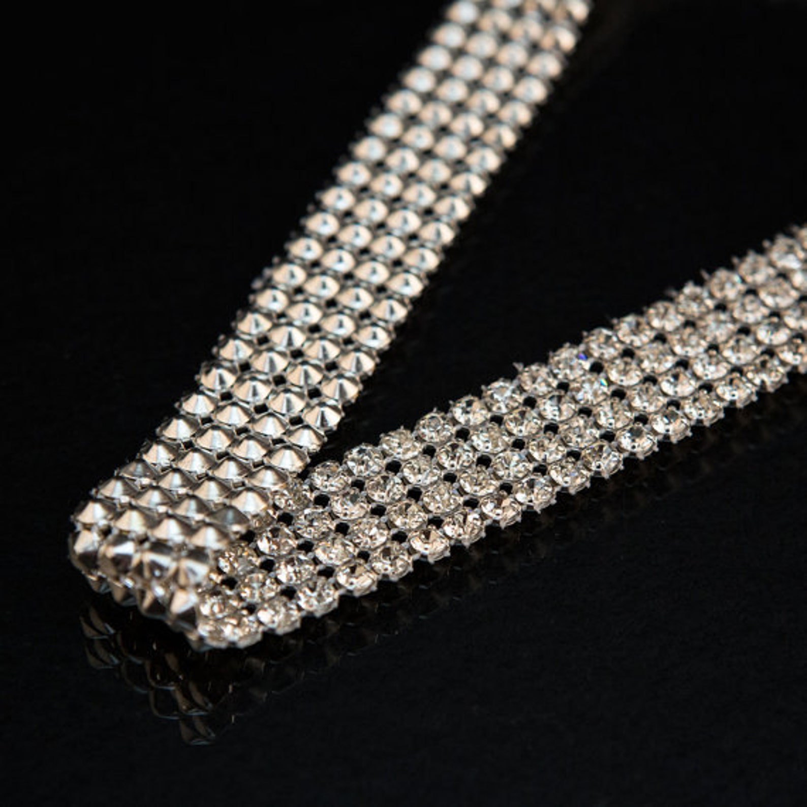 Rhinestone Trim Metal Mesh Backing Crystal Ribbon Cake Decoration ...