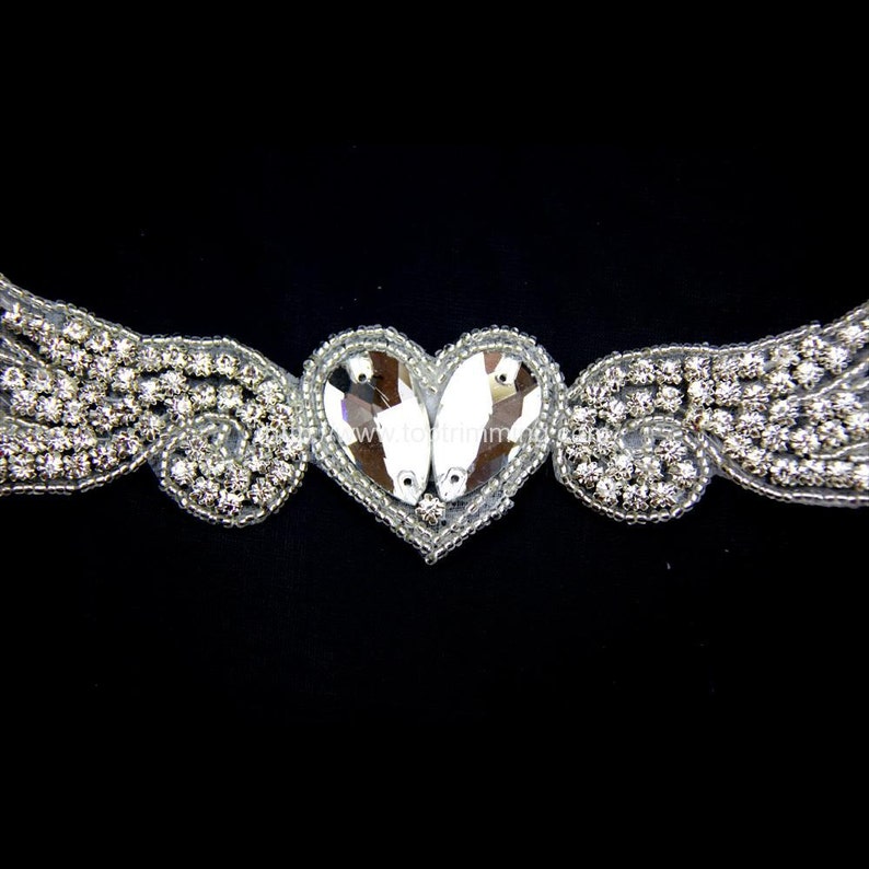 Rhinestone Crystal Applique, Wedding Applique, Beaded Crystal Patch ...