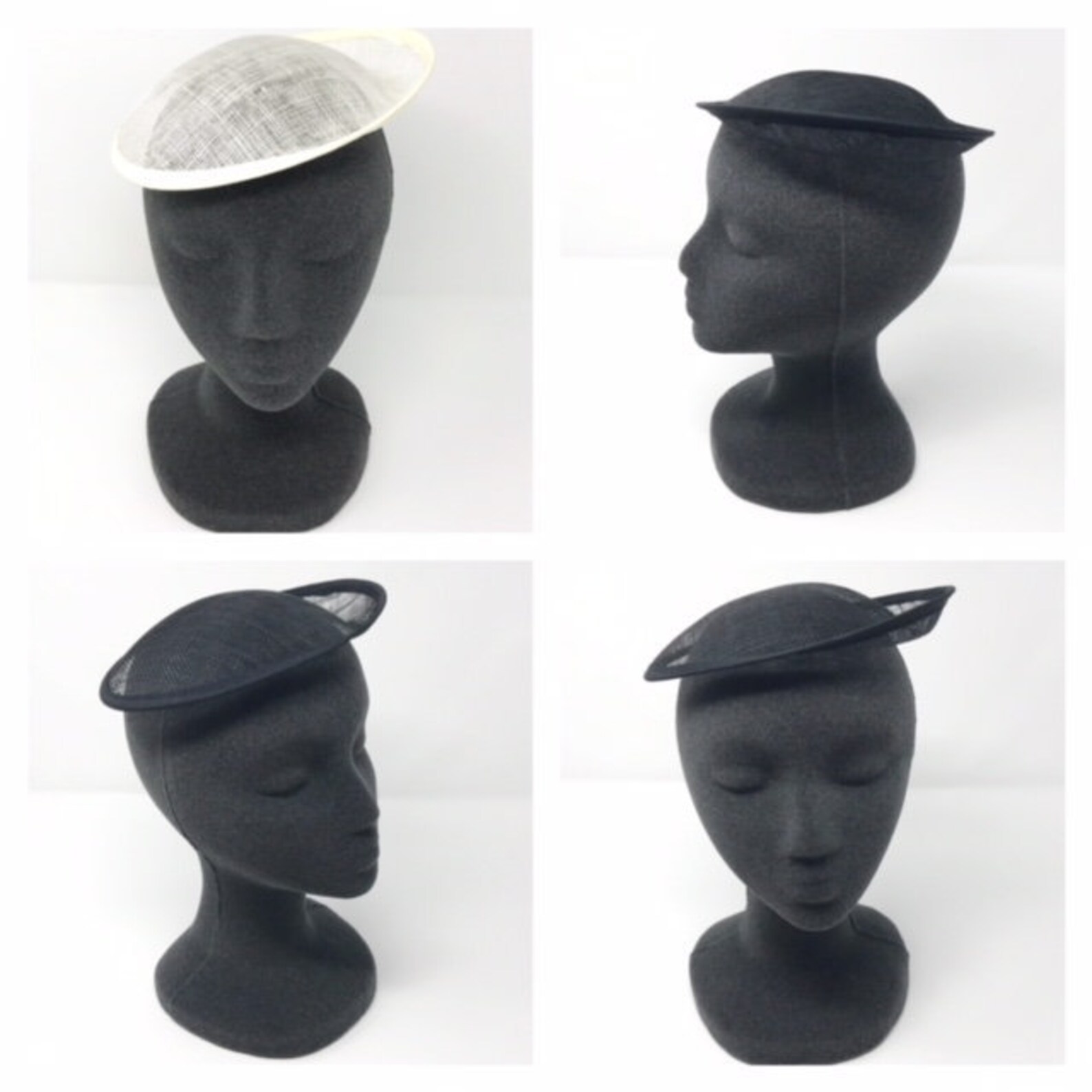 Asymmetrical Saucer Fascinator Base - Handmade Buckram Hat Base With ...