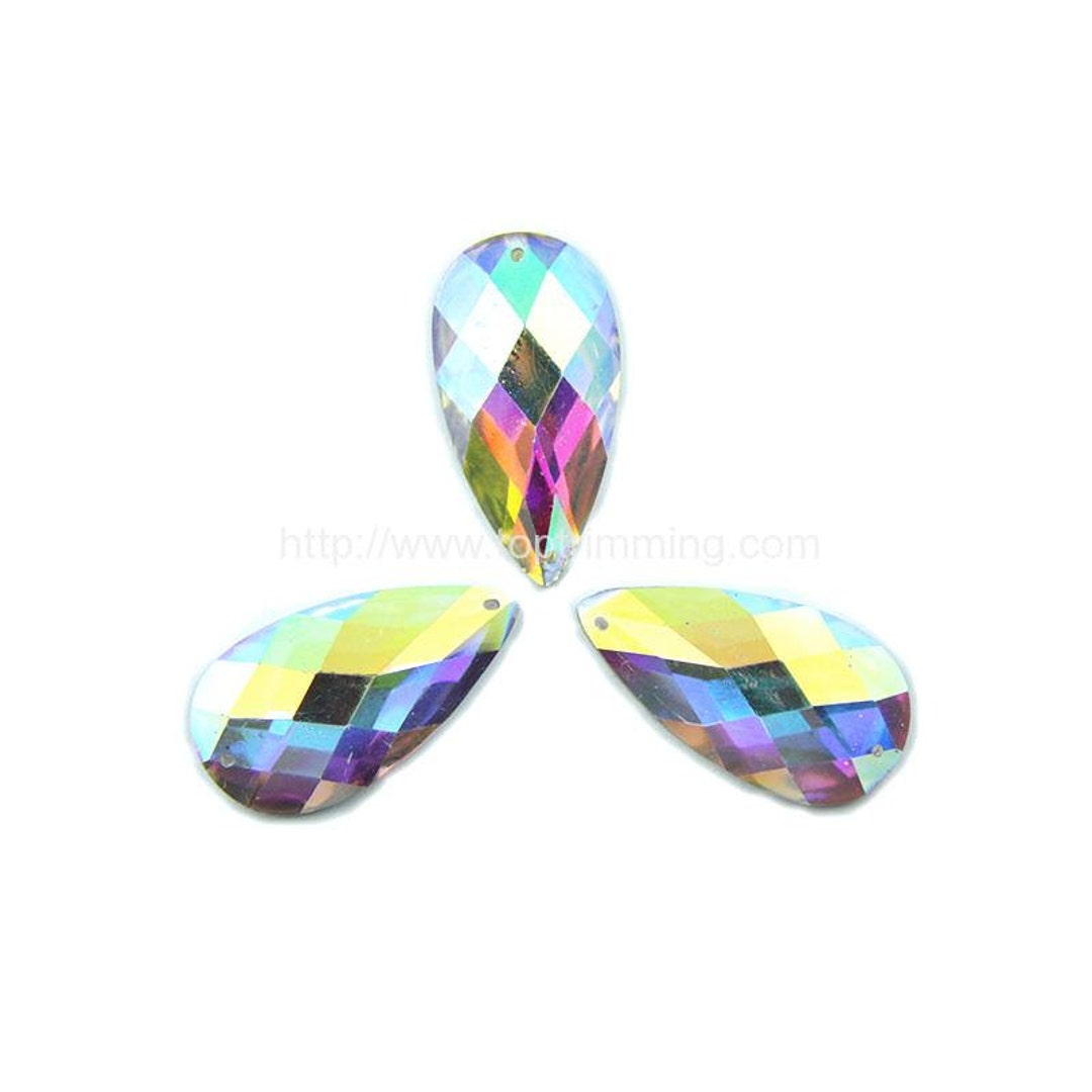 Crystal AB Tear Drop Sew on or Glue on Resin Stone Gems Selling per ...