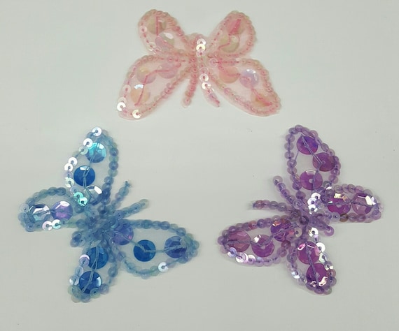 10pcs per pack 2 x 1.5 Sequins Butterfly Sew On or | Etsy