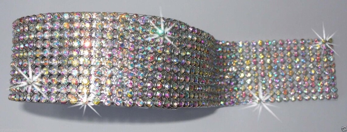 Gold Mesh Clear Chatons 10 Rows 3mm Crystal Ribbon Iron-on - Etsy