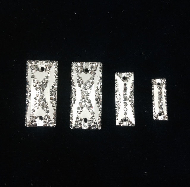 Resin Stone Rectangle Silver Flat Back Sew or Glue on | Etsy