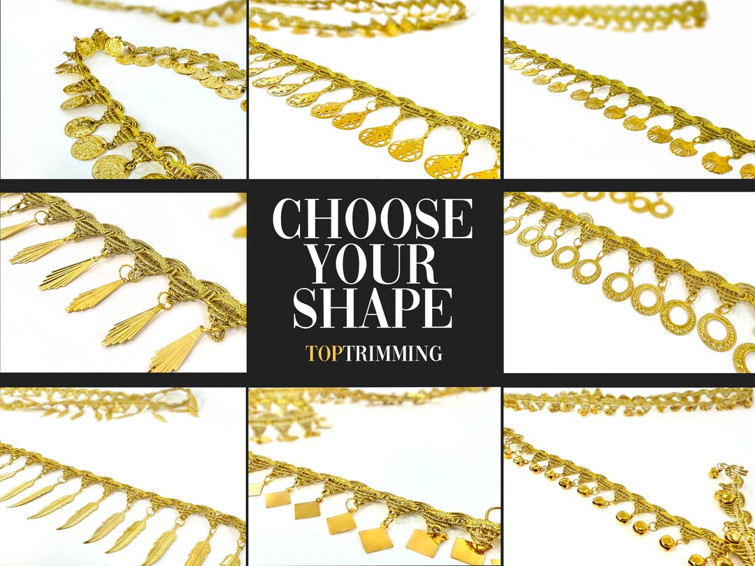 3 Yards Novelty Fringe Trim for Costumes and Dancewear - Gold ...