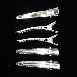 Mini Alligator Hair Clips With Teeth in Silver Metal Tone. 1.75 Inch ...