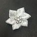 Mini Metallic Gold & Metallic Silver Fabric Flower With Beads Center ...