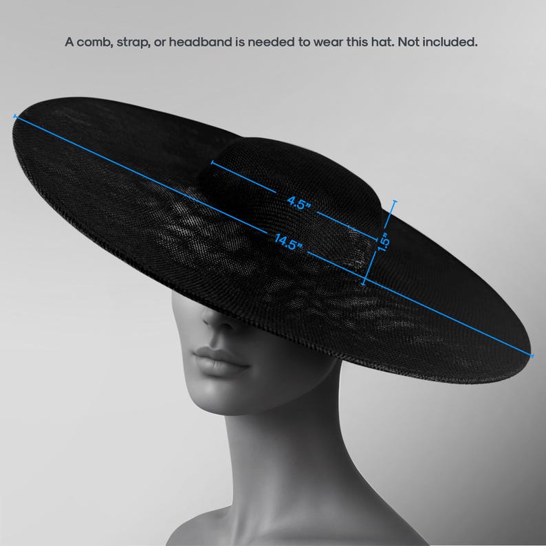 Large Buckram Boater Fascinator Base – 14.5” Round DIY Millinery ...